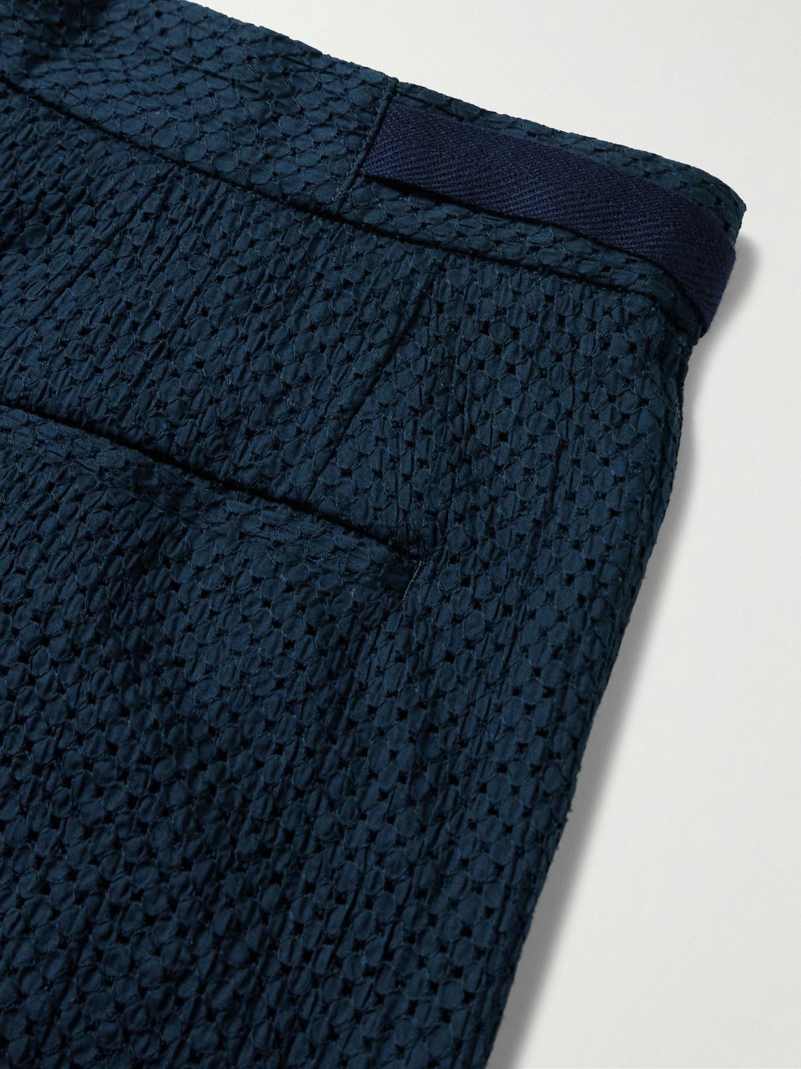 Blue Blue Japan - Gurkha Straight-Leg Belted Pleated Lace-Trimmed ...