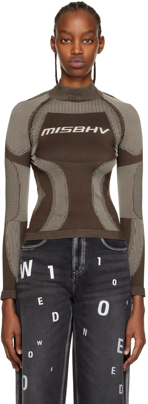 MISBHV Brown Active Long Sleeve Top MISBHV