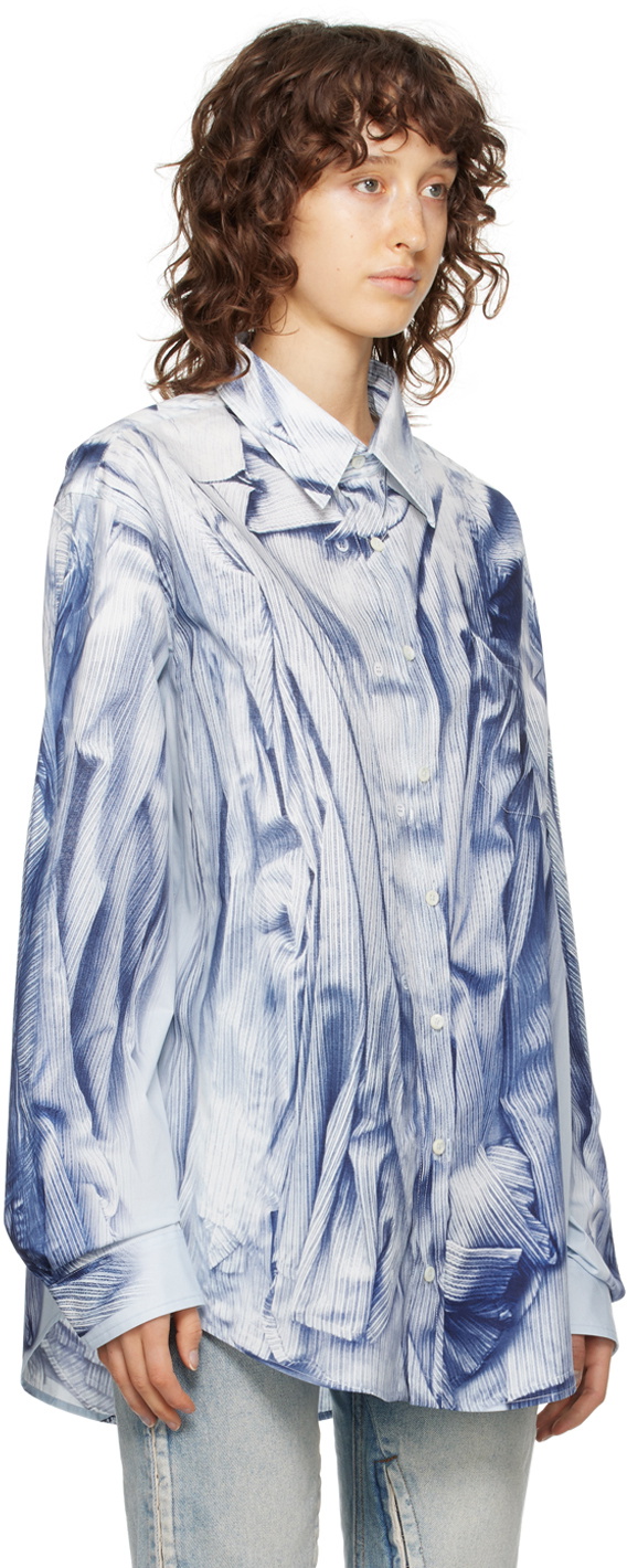 Y/Project Blue Compact Print Shirt Y/Project