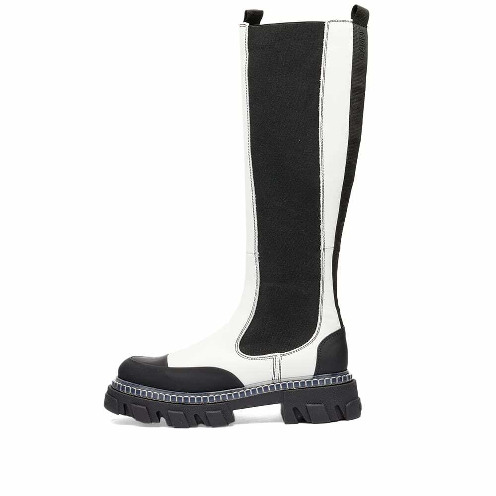 GANNI Women's Cleated High Chelsea Boot in Egret GANNI