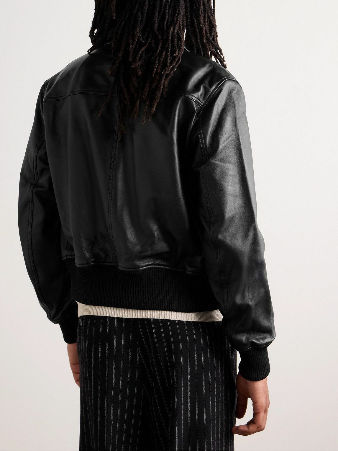 AMI PARIS - Leather Jacket - Black AMI