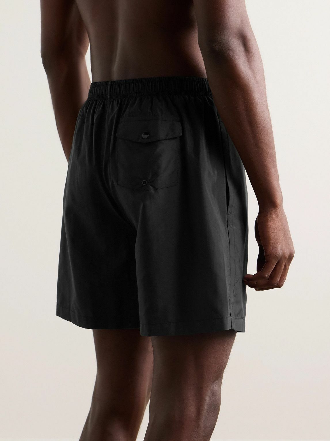 Noah - Straight-Leg Mid-Length Logo-Appliquéd Swim Shorts - Black Noah NYC