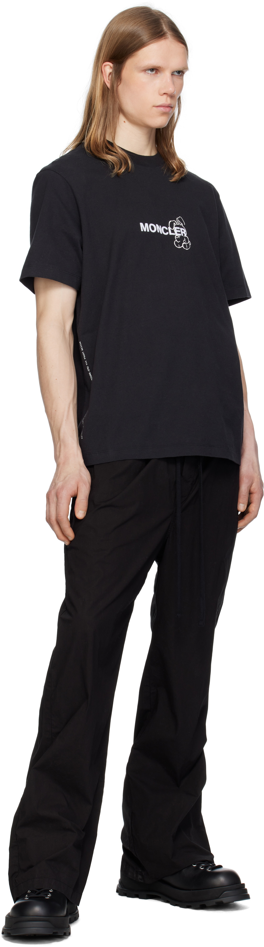 Moncler Genius Moncler x FRGMT Hiroshi Fujiwara Black Cartoon Logo T ...