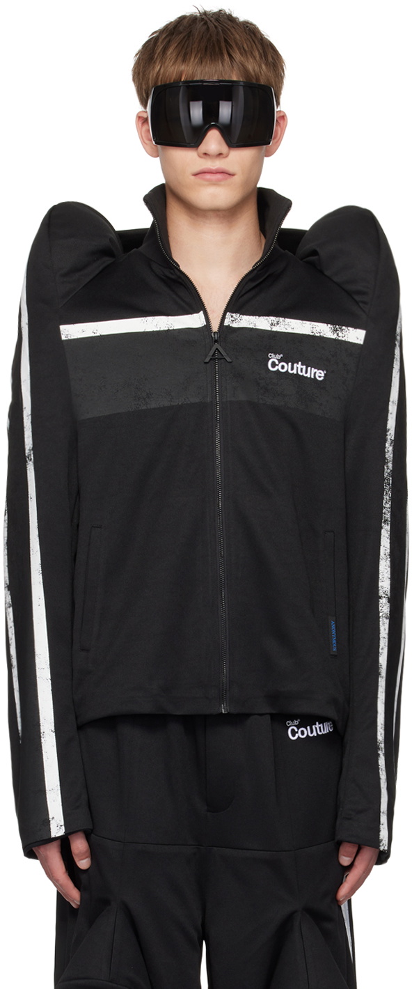 ANONYMOUS CLUB Black Padded Shoulder Track Jacket