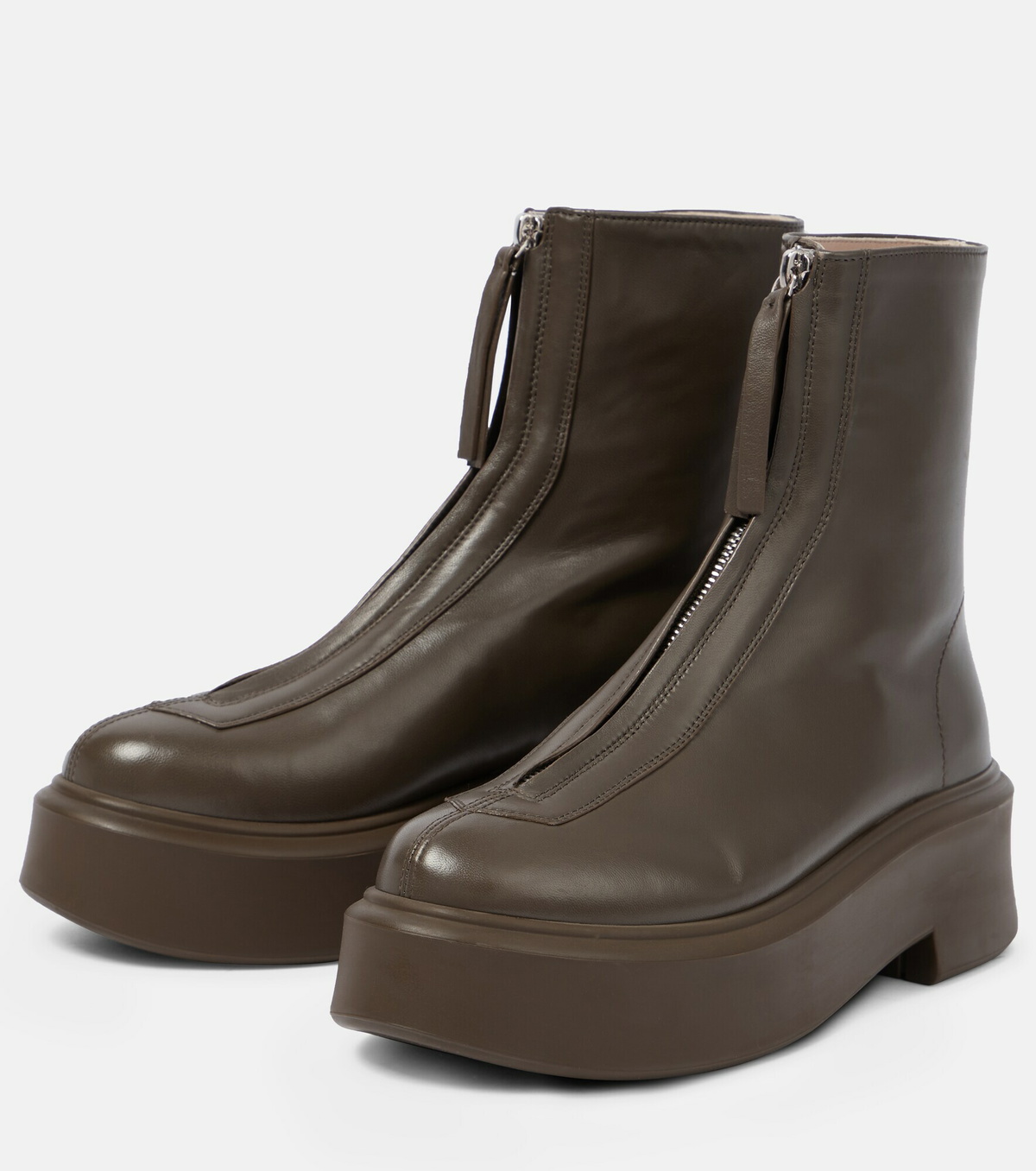 The Row - Zipped Boot 1 leather ankle boots The Row