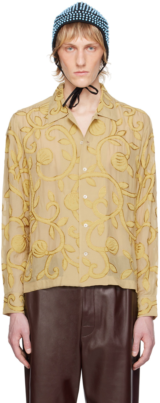Bode Yellow Haralayne Shirt Bode