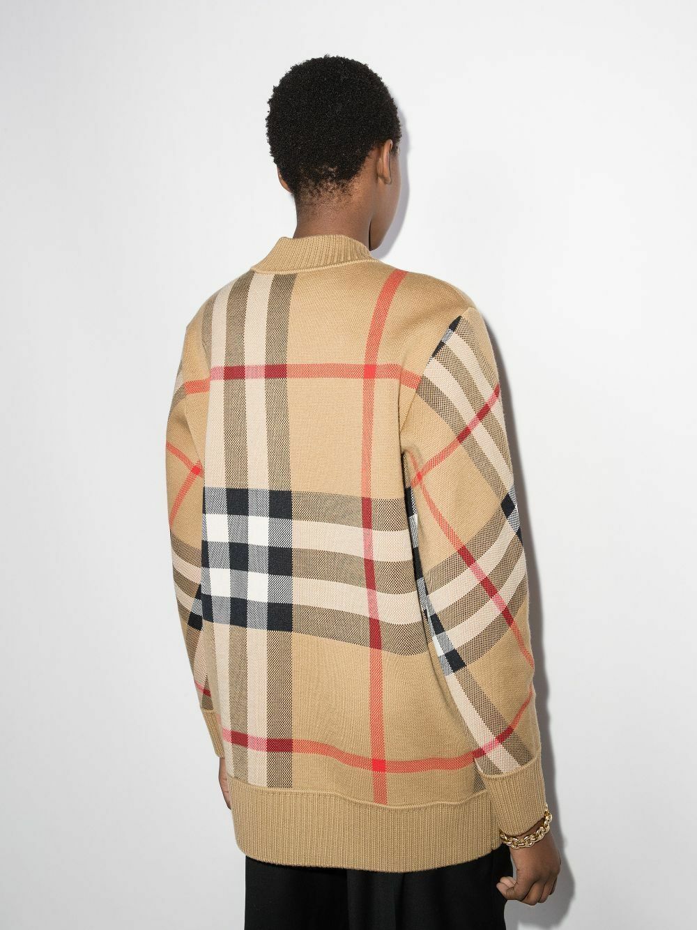 Burberry Neutral Vintage Check V-Neck Cardigan Burberry