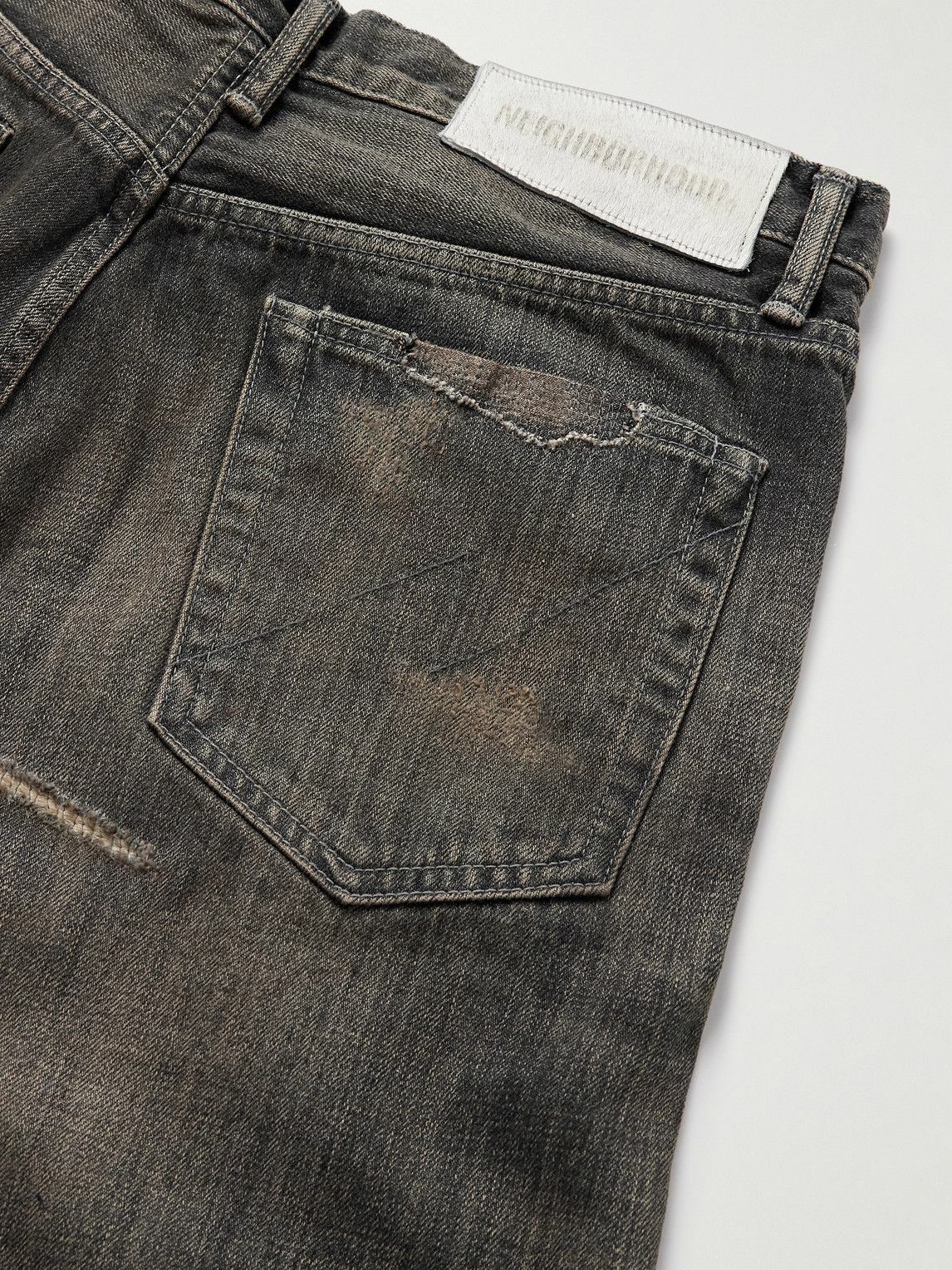 Neighborhood - Savage Slim-Fit Straight-Leg Distressed Selvedge Jeans ...