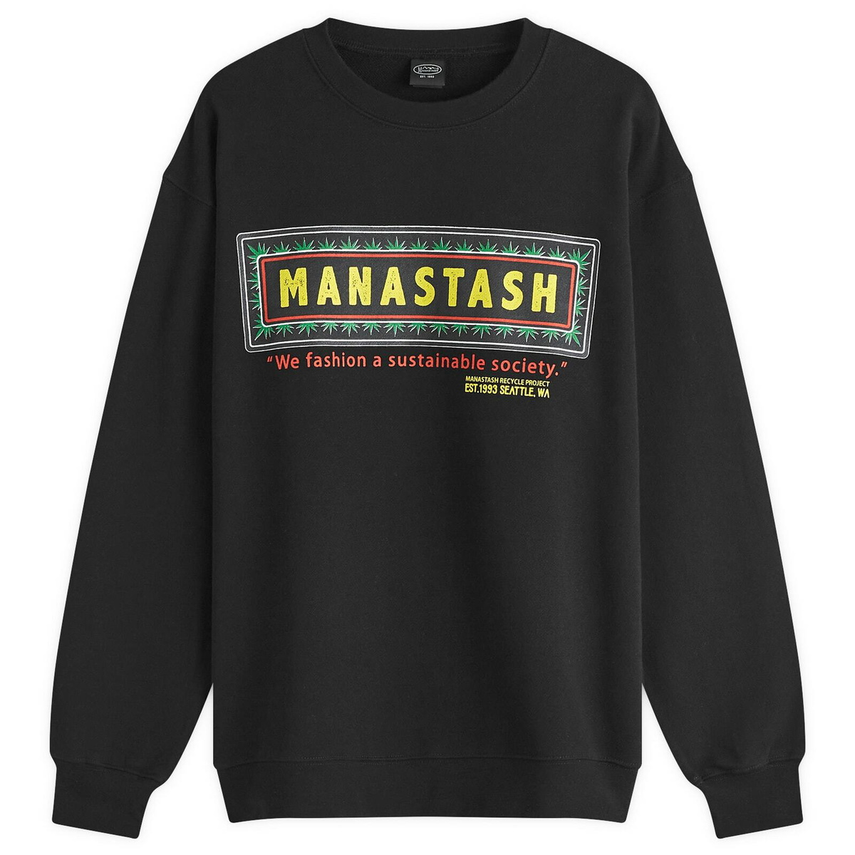 Manastash Men's Frame Logo Sweatshirt in Black Manastash