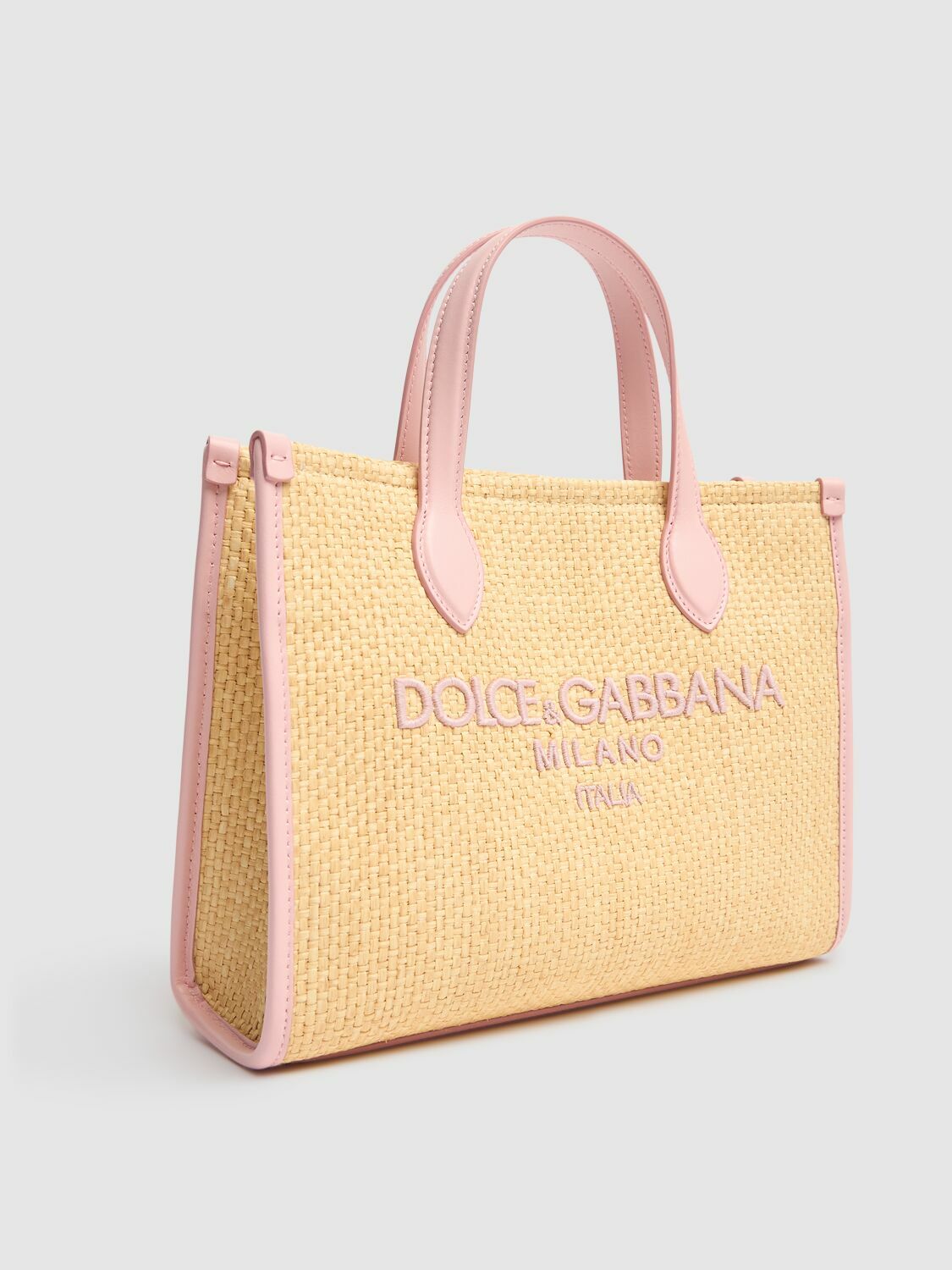 DOLCE & GABBANA Logo Patch Woven Tote Bag Dolce & Gabbana
