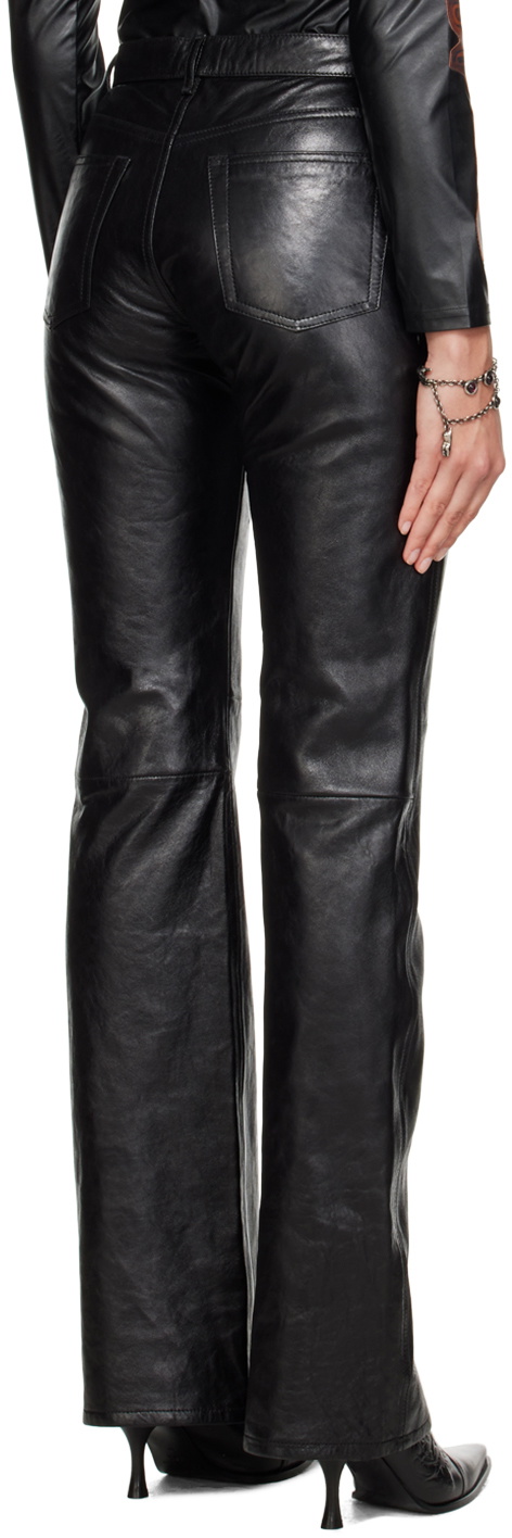 Acne Studios Black Paneled Leather Pants Acne Studios