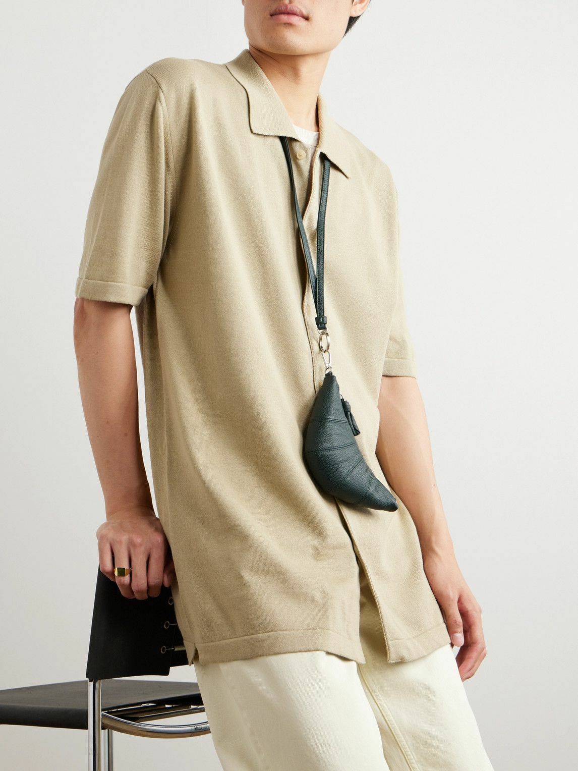 Lemaire - Croissant Full-Grain Leather Pouch Lemaire