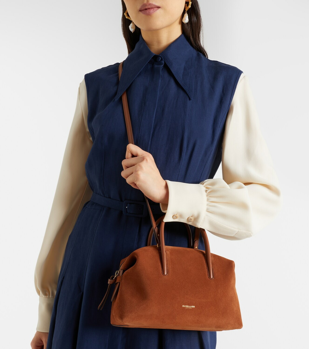 DeMellier Stockholm Small suede top-handle bag DeMellier