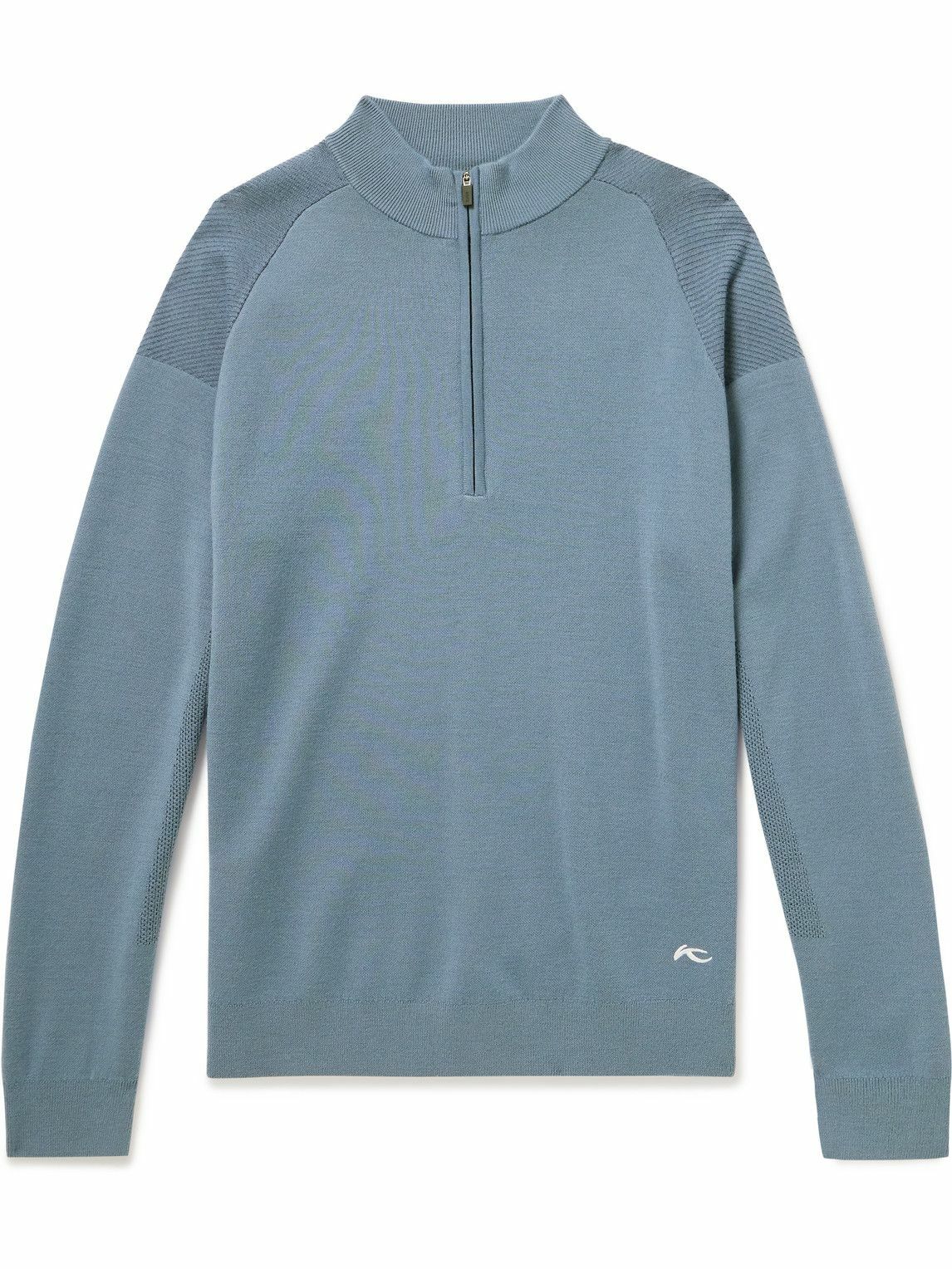 Kjus Golf - Kulum Wool-Blend Half-Zip Mid-Layer - Blue Kjus Golf