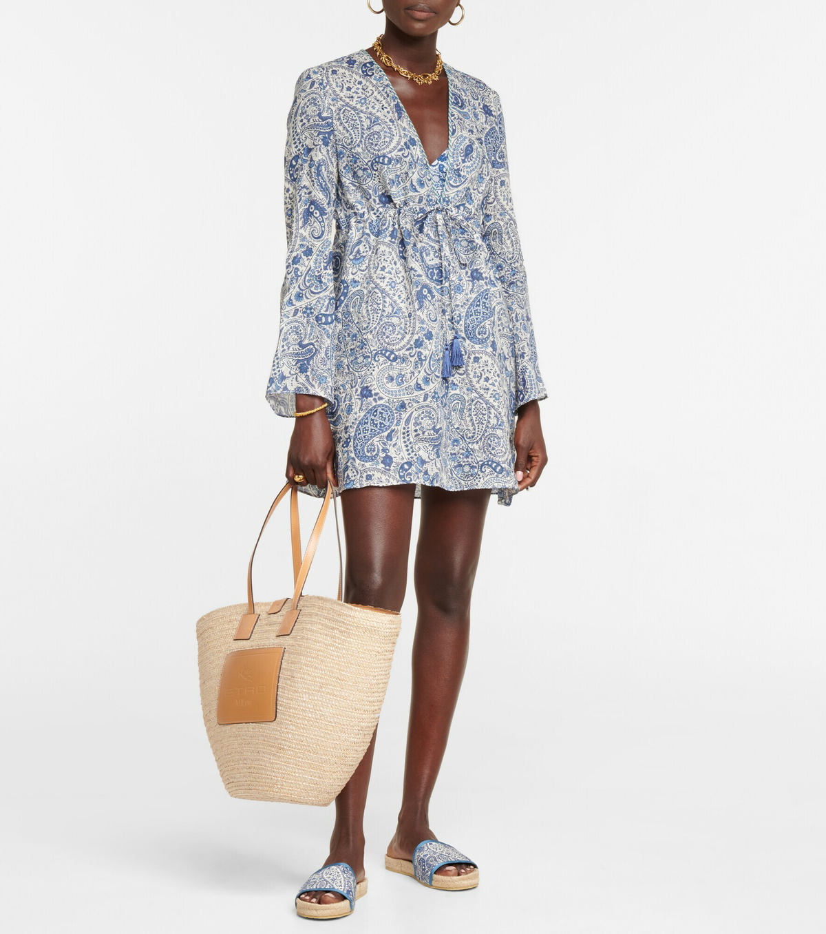 Etro - Paisley ramie beach cover-up Etro