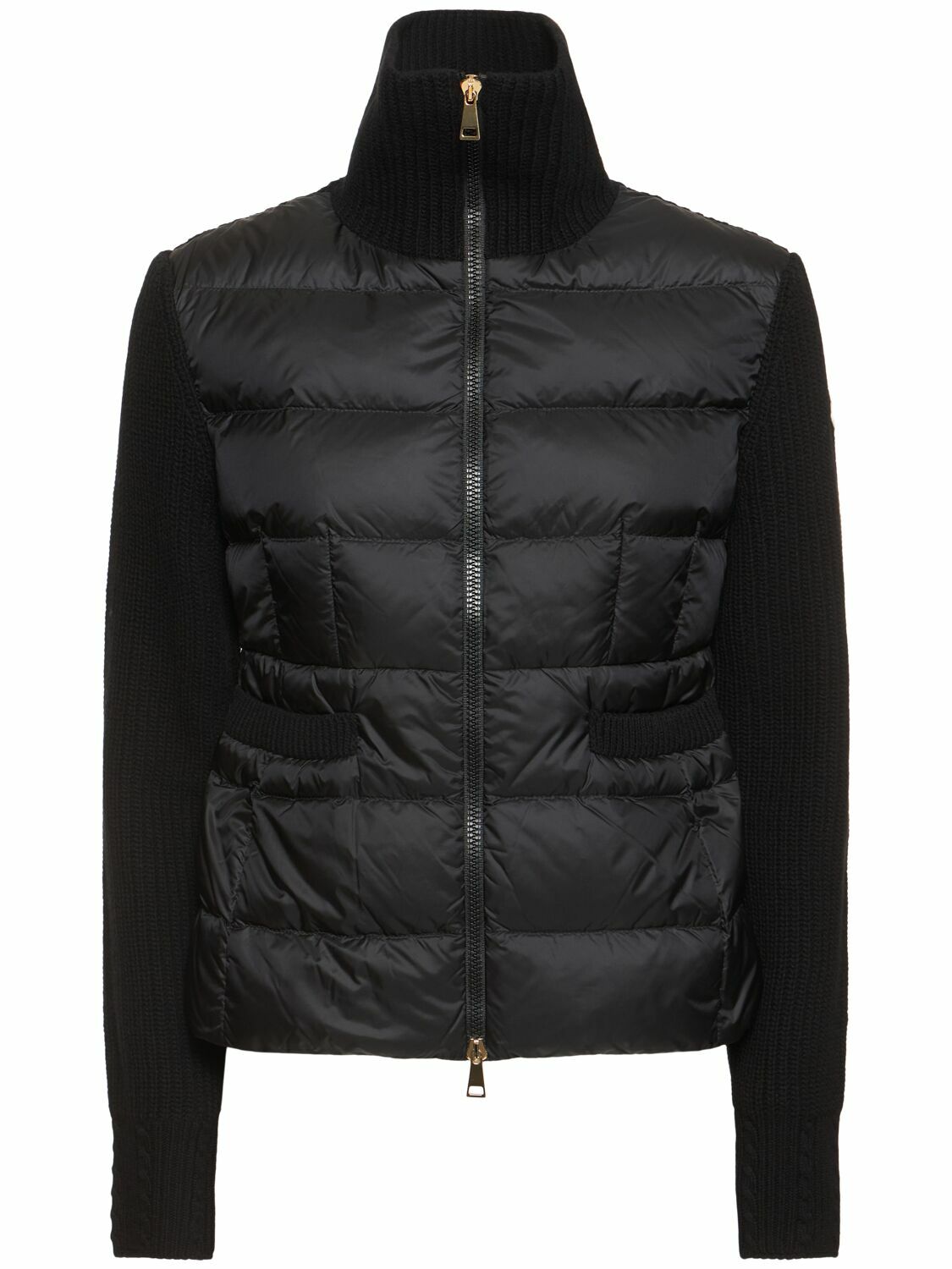 MONCLER Padded Virgin Wool Blend Down Cardigan Moncler