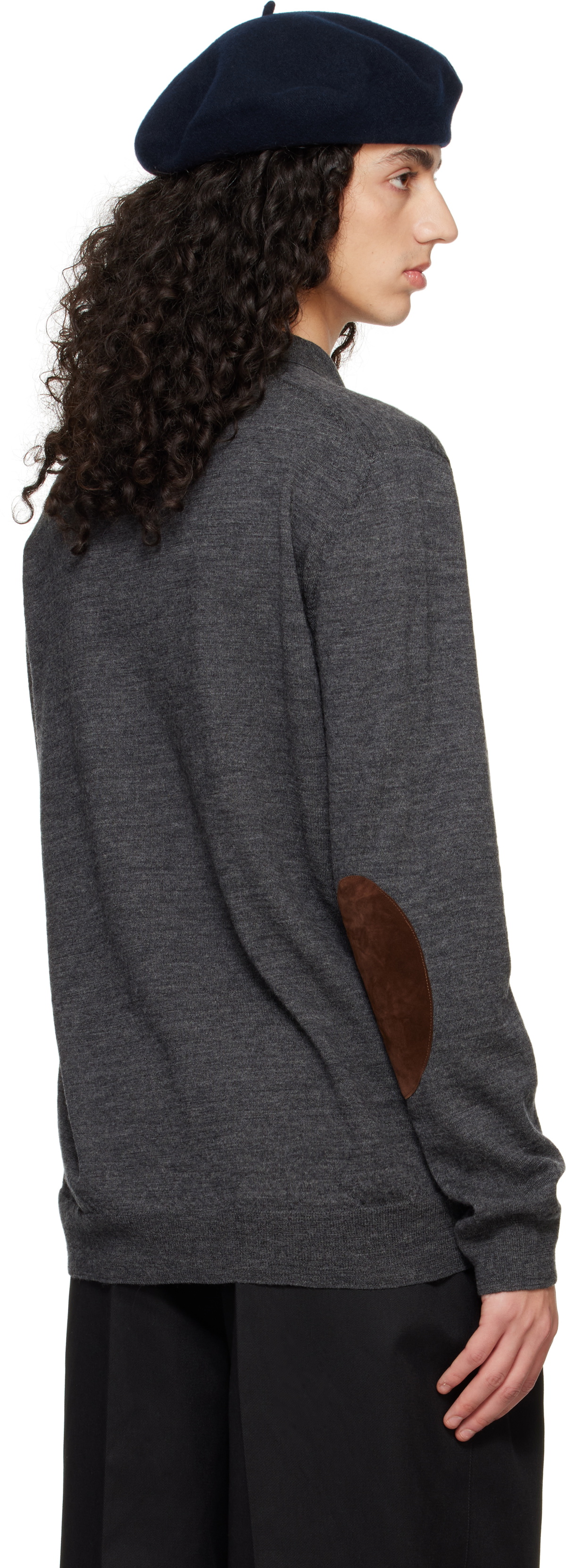 Maison Margiela Gray Elbow Patch Wool Polo Maison Margiela