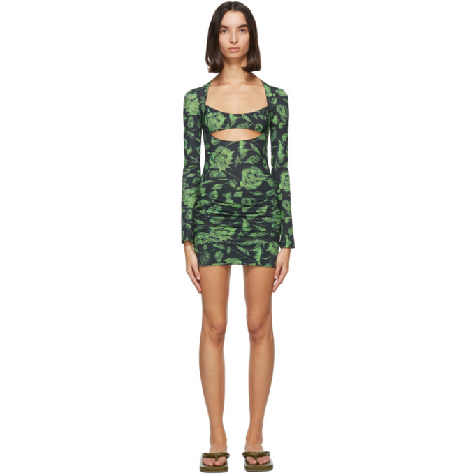 KNWLS: SSENSE Exclusive Black & Green Scant Dress | SSENSE KNWLS: SSENSE Exclusive Black & Green Scant Dress | SSENSE