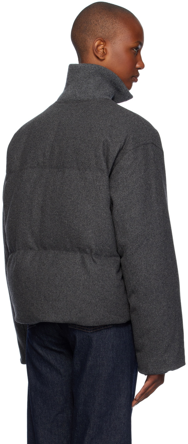 TOTEME Gray Flannel Puffer Down Jacket Toteme