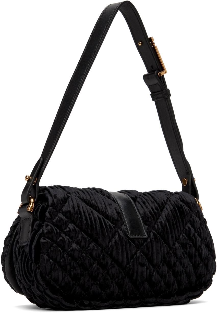 Versace Black Greca Goddess Velvet Mini Bag Versace