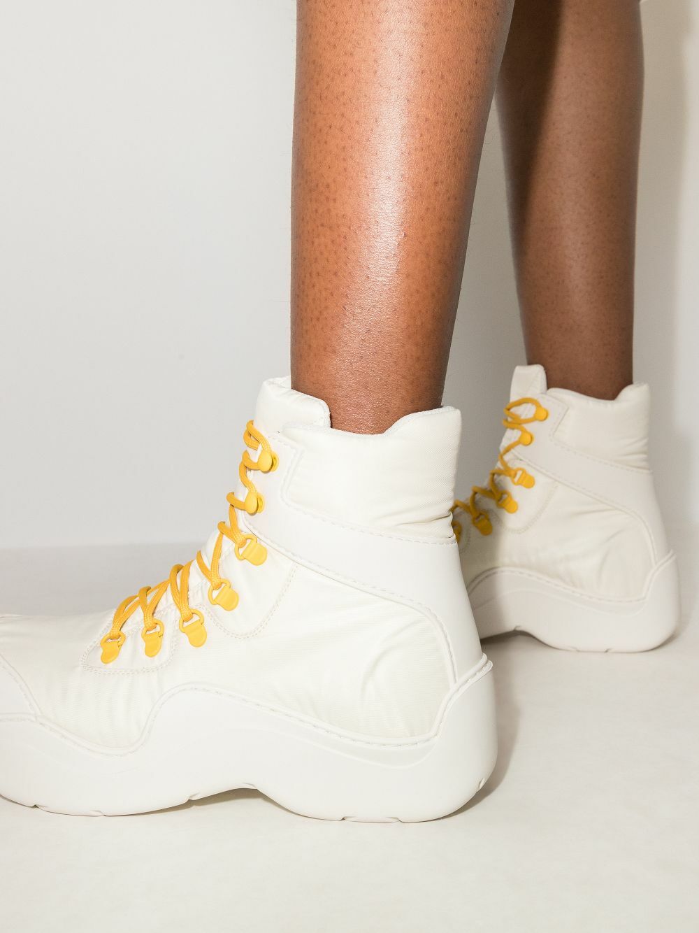 Bottega Veneta White Puddle Leather Ankle Boots Bottega Veneta