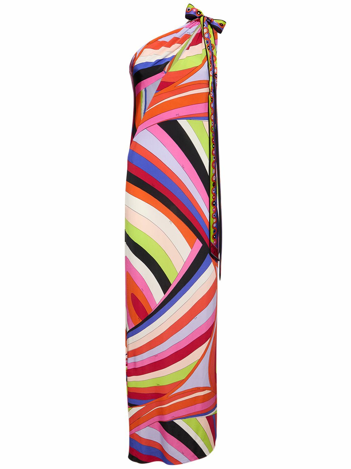 PUCCI Iride Printed One Shoulder Long Dress Emilio Pucci