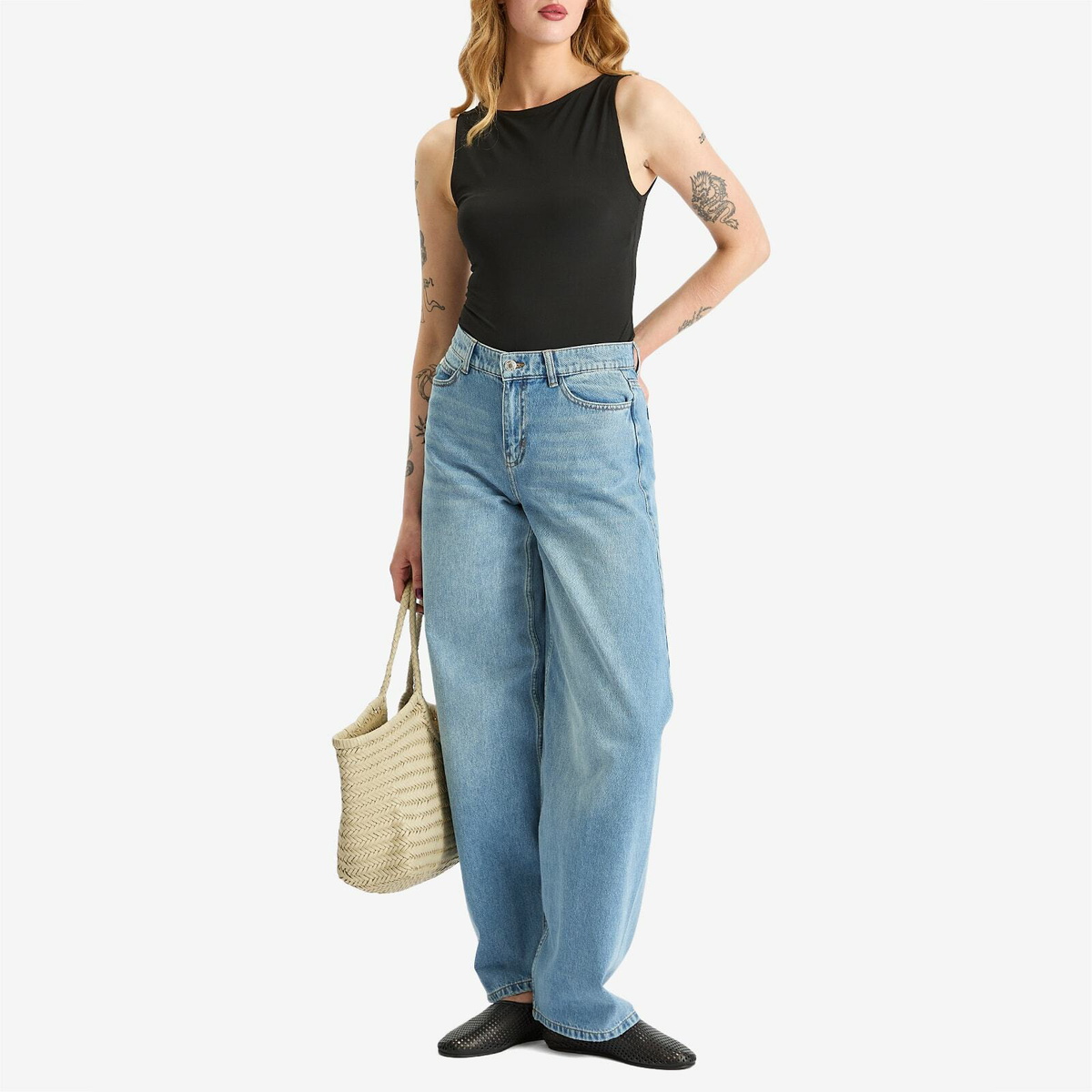 STEL Women's Wide Barrow Leg Denim Jeans in Light Blue Wash Stella ...