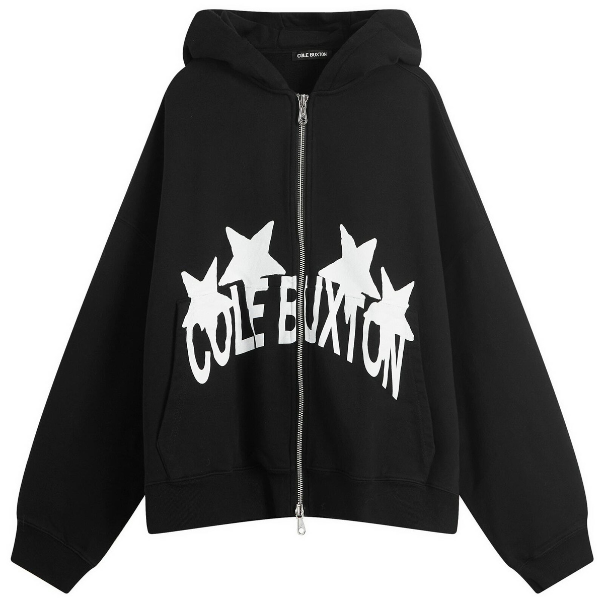 Cole Buxton Men's 4 Star Zip Hoodie in Black Cole Buxton
