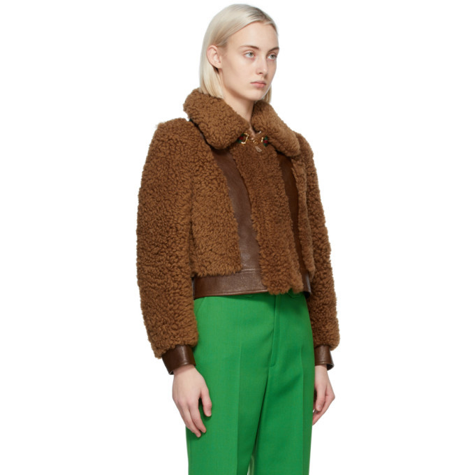 Gucci Brown Curly Shearling Jacket Gucci