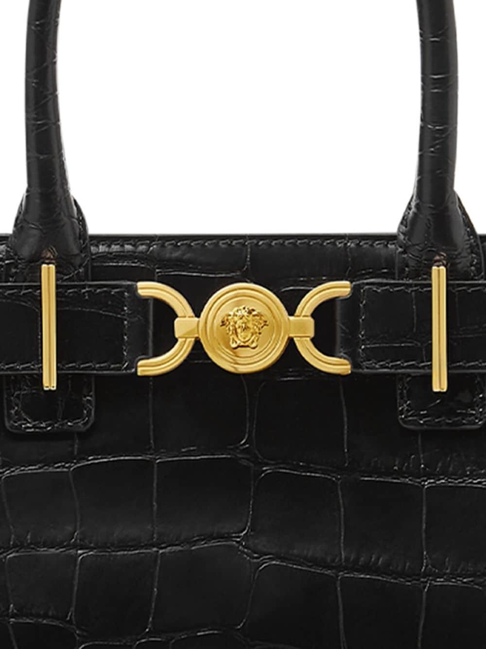 VERSACE - Medusa '95 Small Croco Embossed Leather Tote Bag Versace