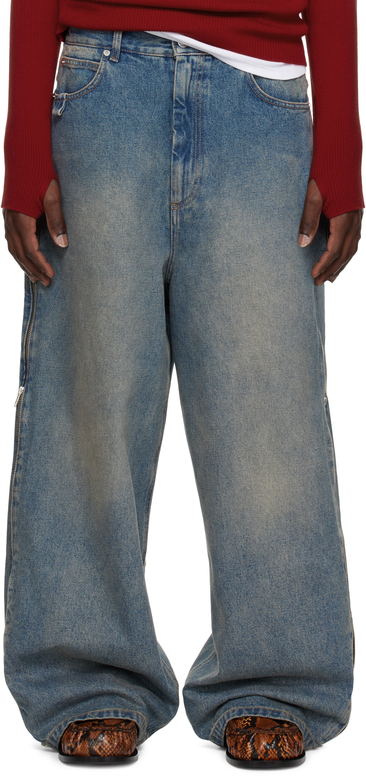 LU'U DAN Blue Side Zip Jeans LU'U DAN