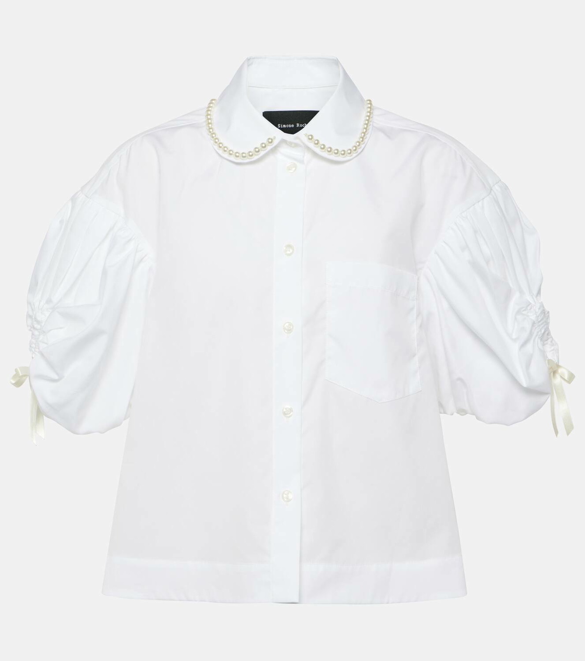 Simone Rocha Embellished cotton poplin shirt Simone Rocha