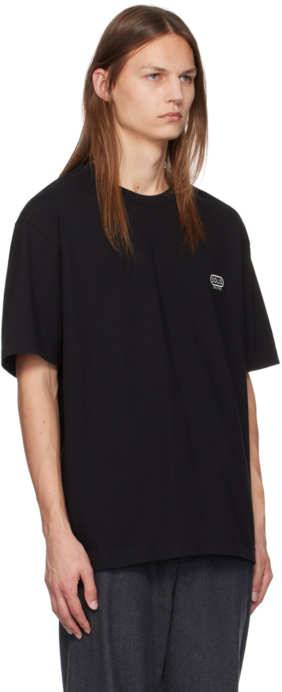 Solid Homme Black Round Logo T-Shirt Solid Homme