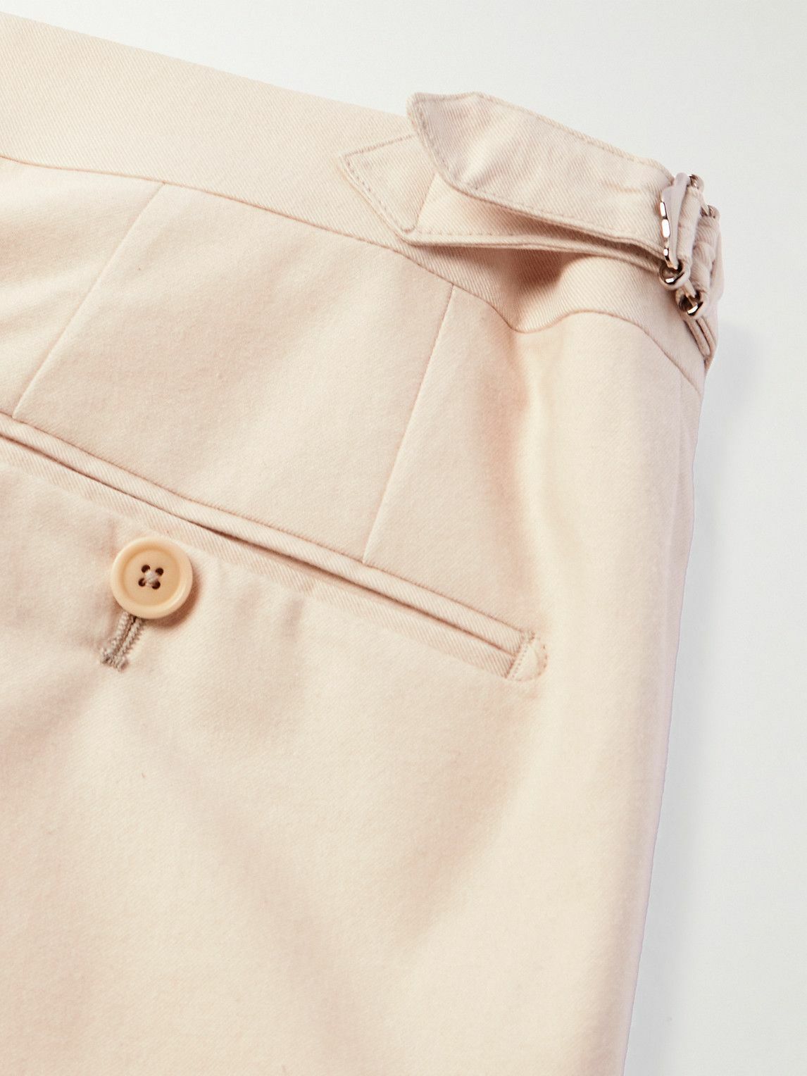 De Petrillo - Straight-Leg Pleated Cotton and Silk-Blend Suit Trousers ...