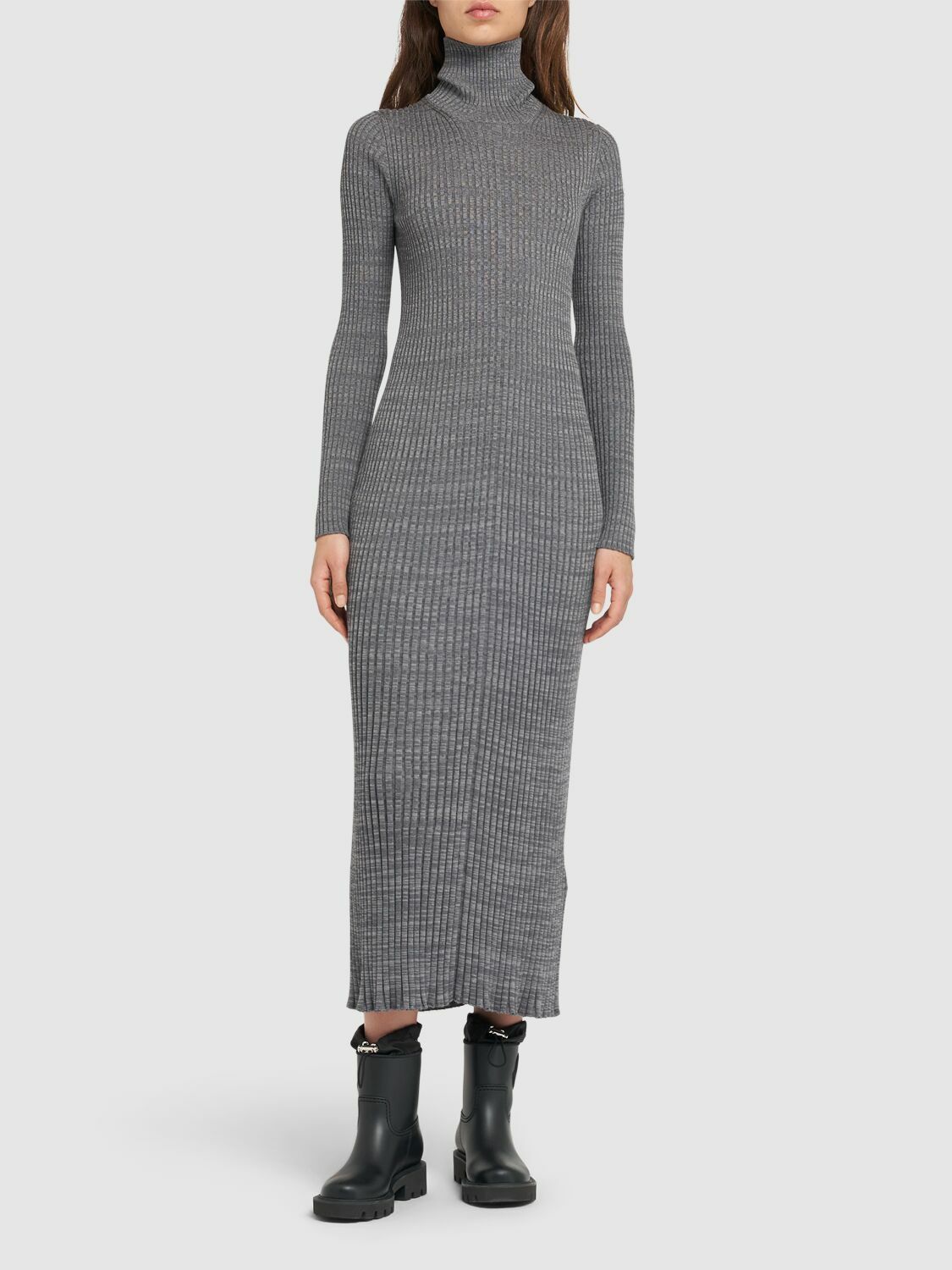 MONCLER Virgin Wool Midi Dress Moncler