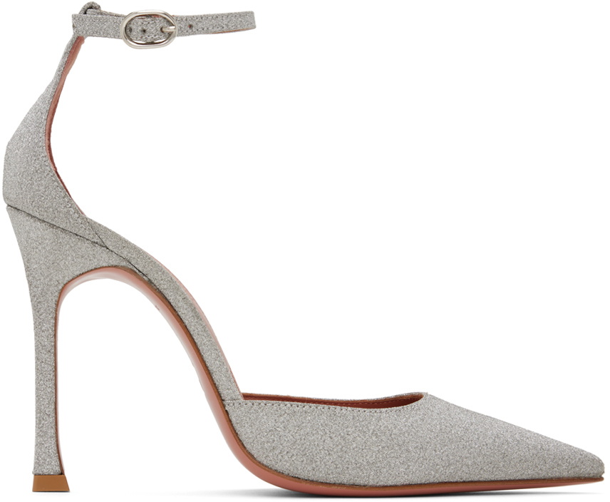 Amina Muaddi Silver Kim Pump Heels Amina Muaddi