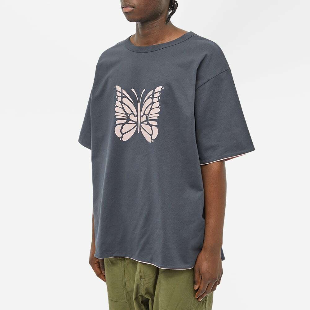 Needles Men's Reversible Logo T-Shirt in Charcoal Needles