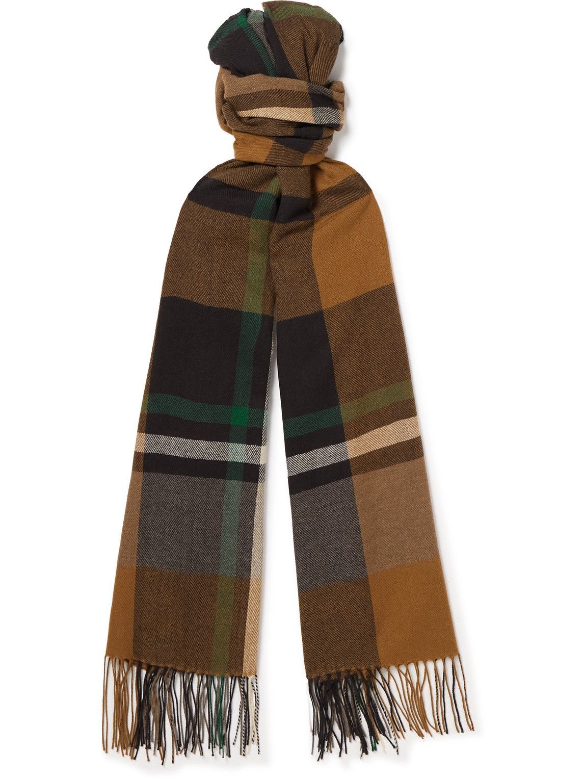 Rubinacci - Fringed Checked Brushed Cashmere Scarf Rubinacci