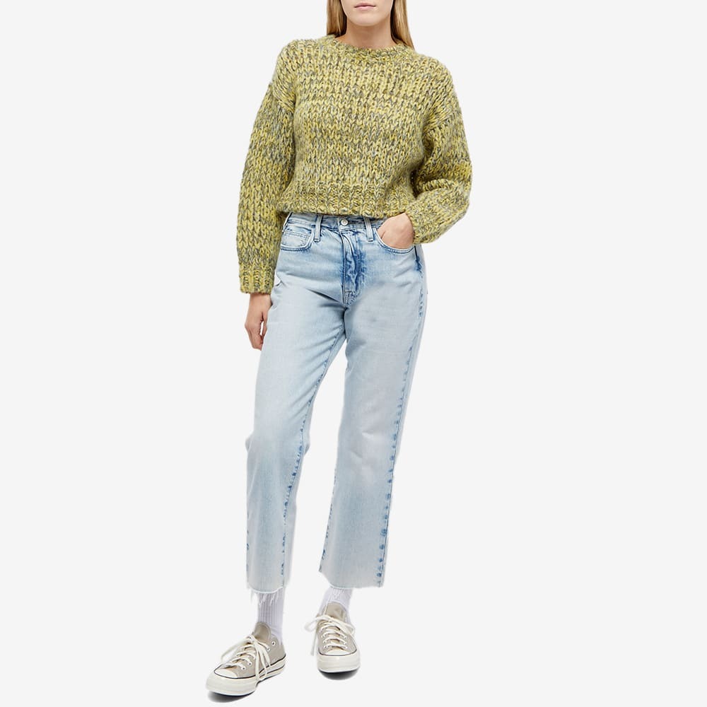 Frame Women's Cropped Marl Sweater in Flash Lime Multi Frame Denim