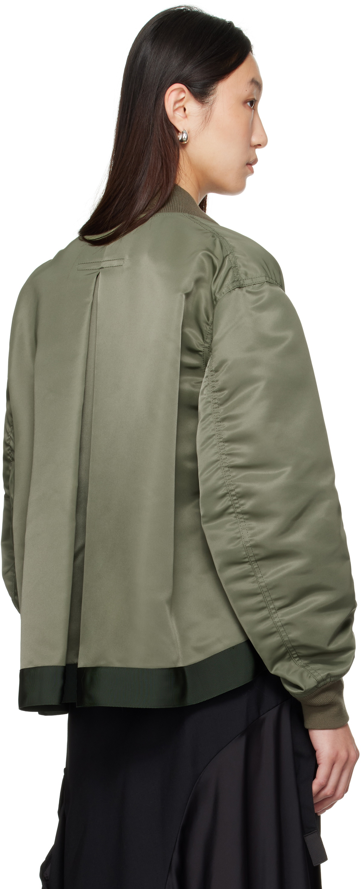 sacai Khaki Nylon Twill Bomber Jacket Sacai