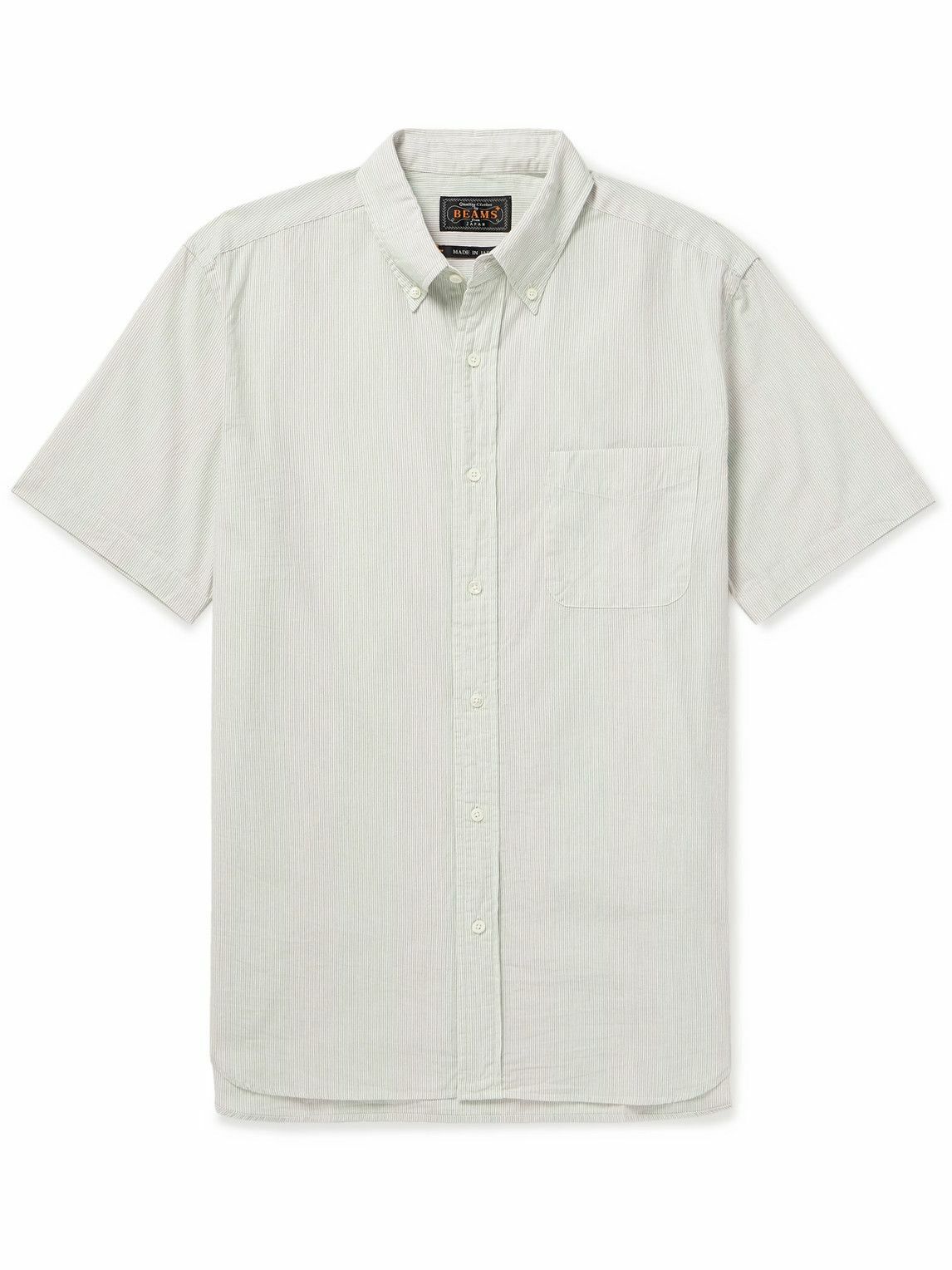 Beams Plus - Button-Down Collar Pinstriped Cotton-Voile Shirt - Gray ...