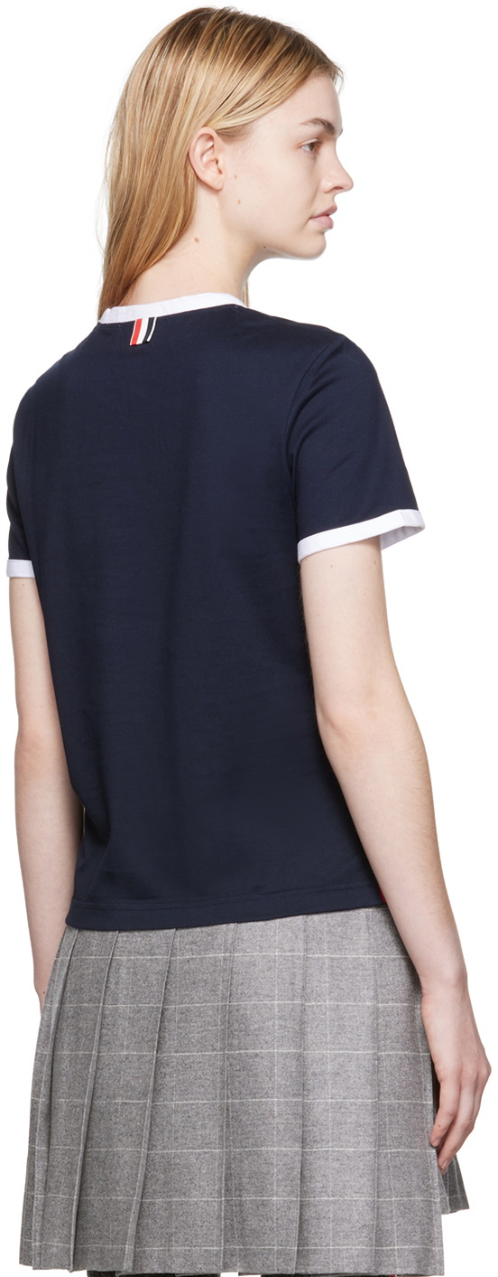 Thom Browne Navy Ringer T-Shirt Thom Browne