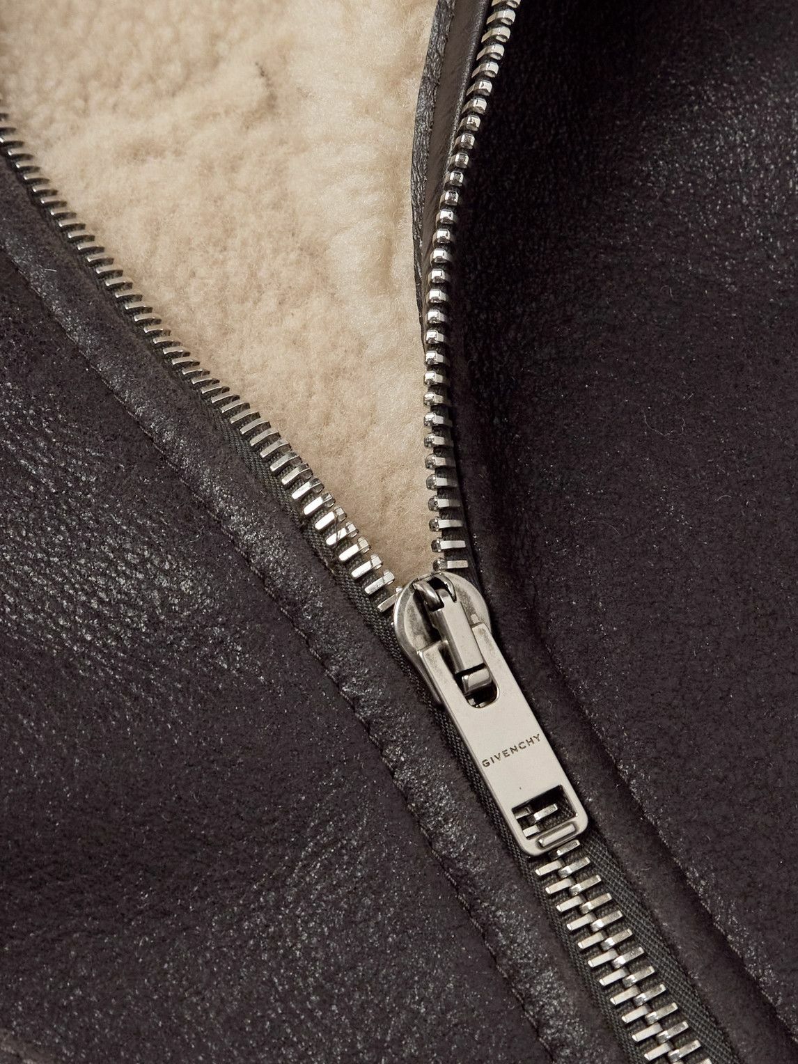 Givenchy - Shearling-Lined Leather Jacket - Brown Givenchy