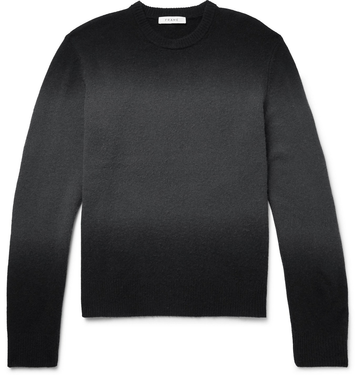 FRAME - Mélange Wool-Blend Sweater - Black Frame Denim