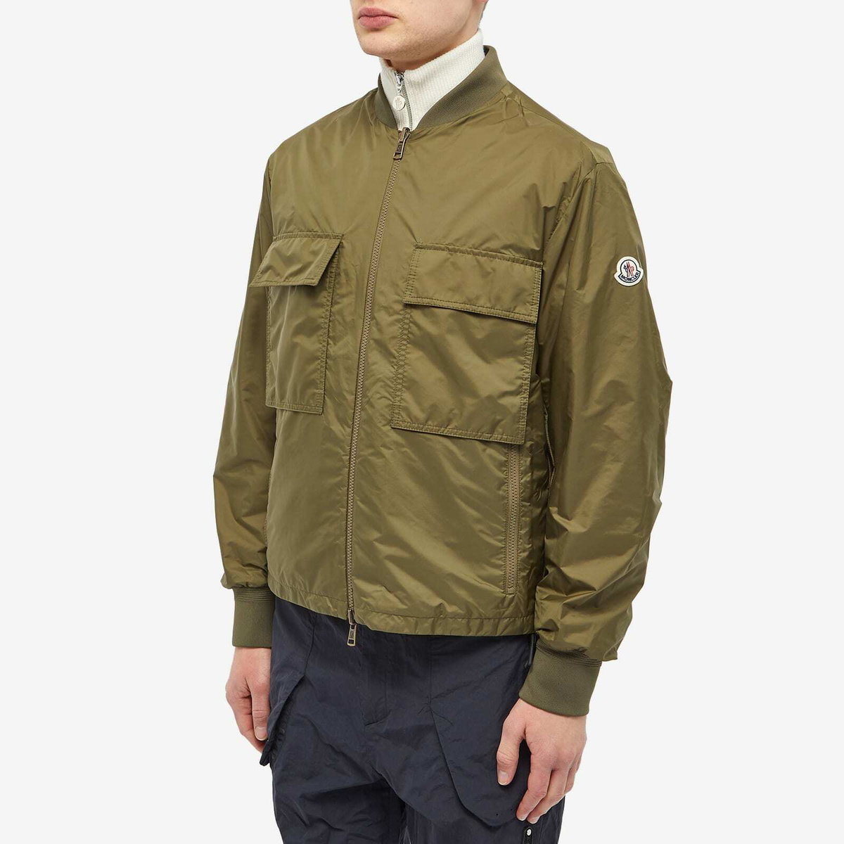 Moncler Men's Ouvese Bomber Jacket in Khaki Moncler