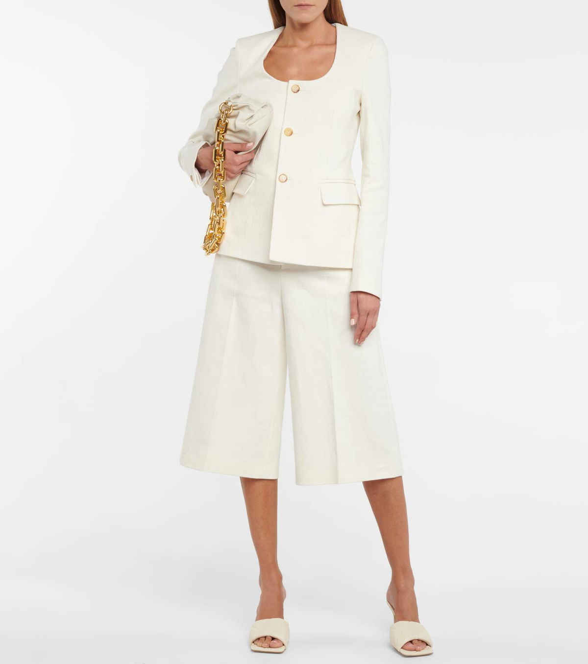 Bottega Veneta Linen-blend canvas blazer Bottega Veneta