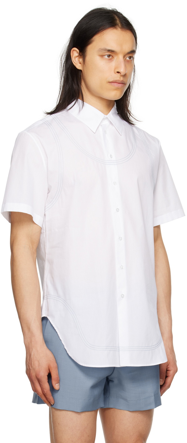 Steven Passaro White Topstitching Shirt Steven Passaro