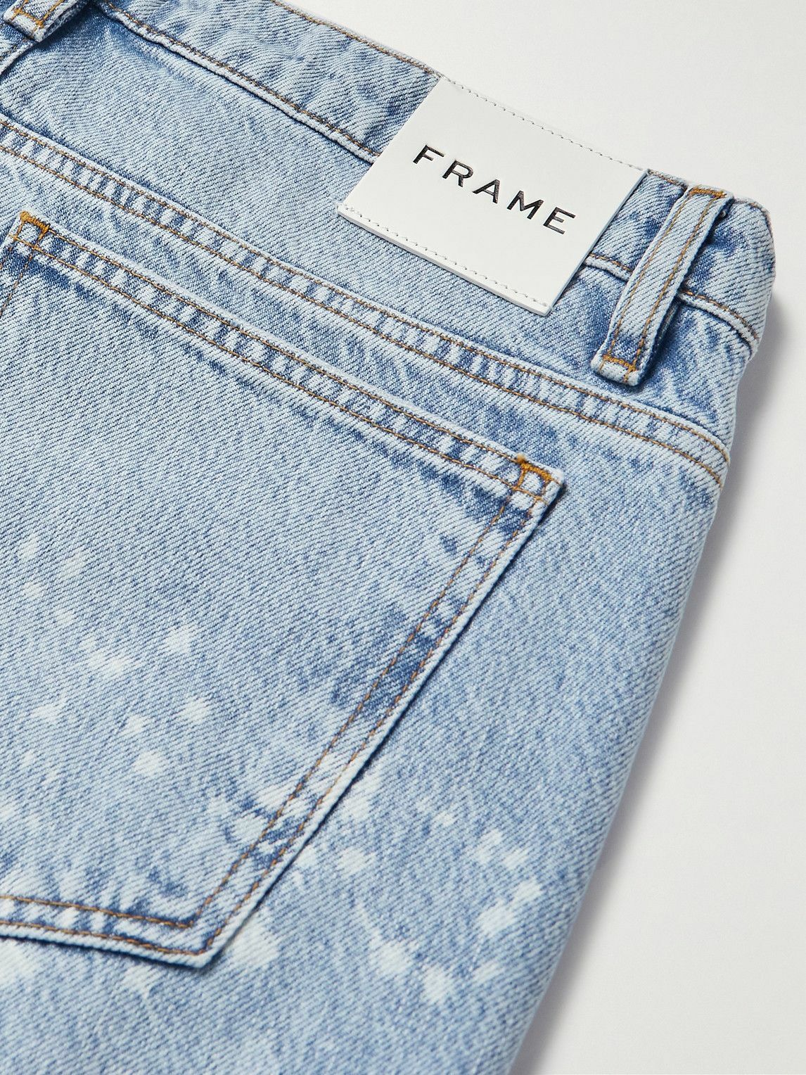 FRAME - The Boxy Straight-Leg Distressed Paint-Splattered Jeans - Blue ...