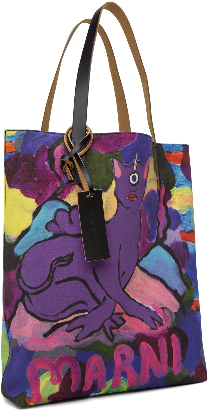 Marni Purple & Blue Signature Shopping Tote Marni