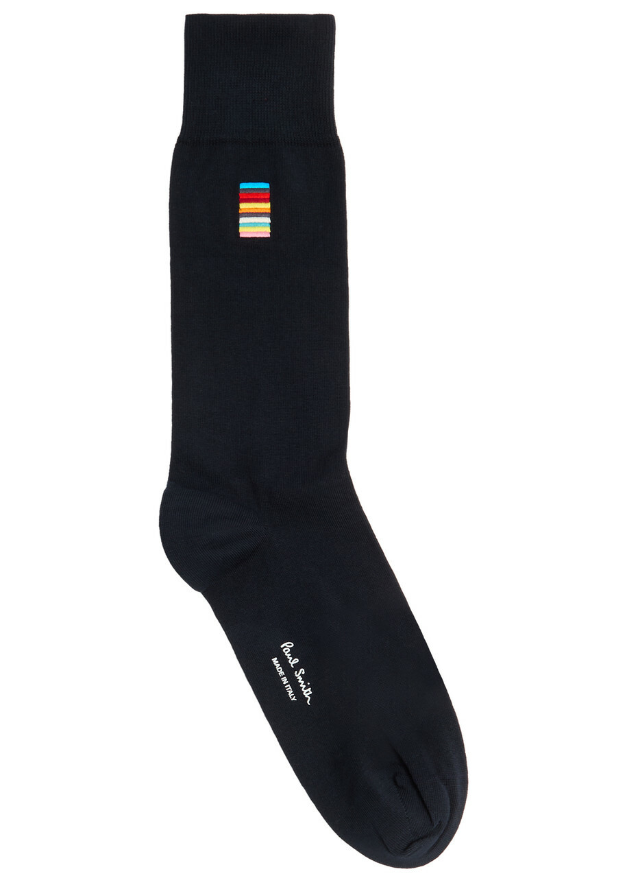 Paul Smith Alfie Embroidered Cotton-blend Socks - Navy - One Size Paul ...